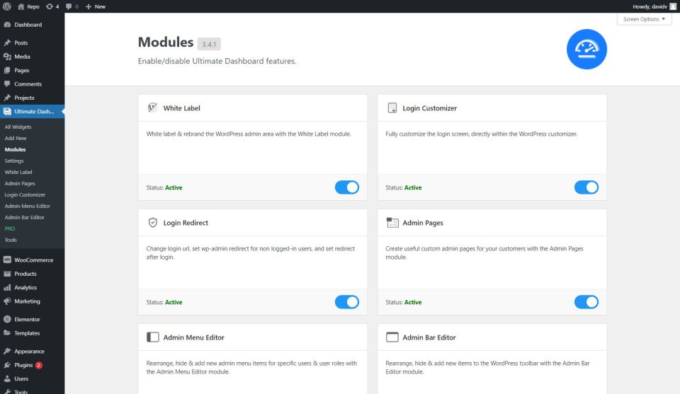دانلود افزونه Ultimate Dashboard Pro شخصی سازی مدیریت وردپرس آلتیمیت ...
